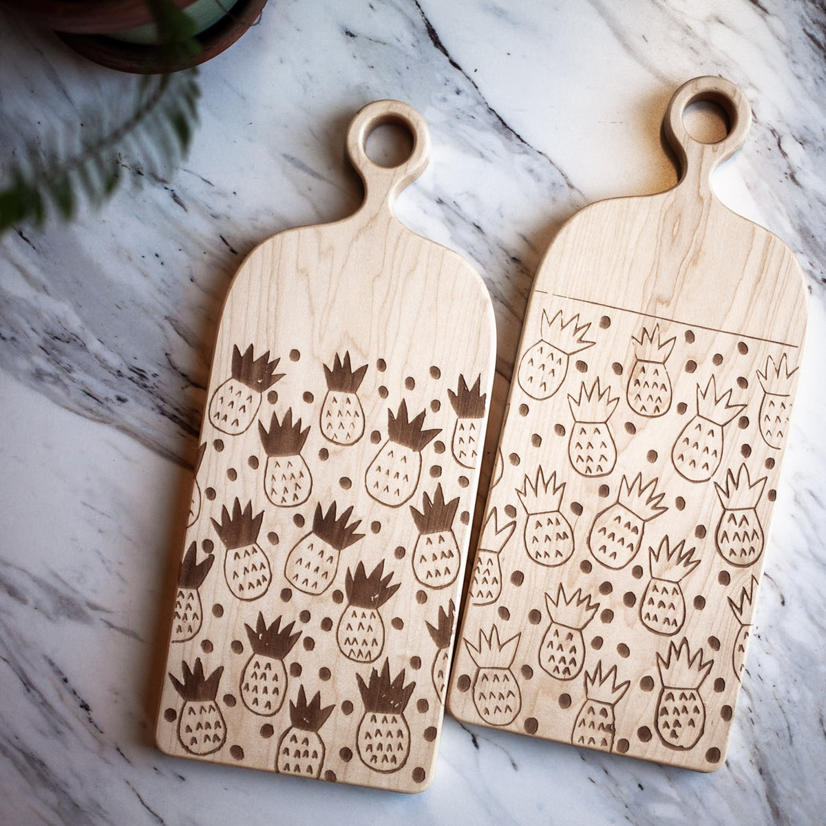 Pineapple Engraved Bell Cutting Board - All Natural - No Glue ...